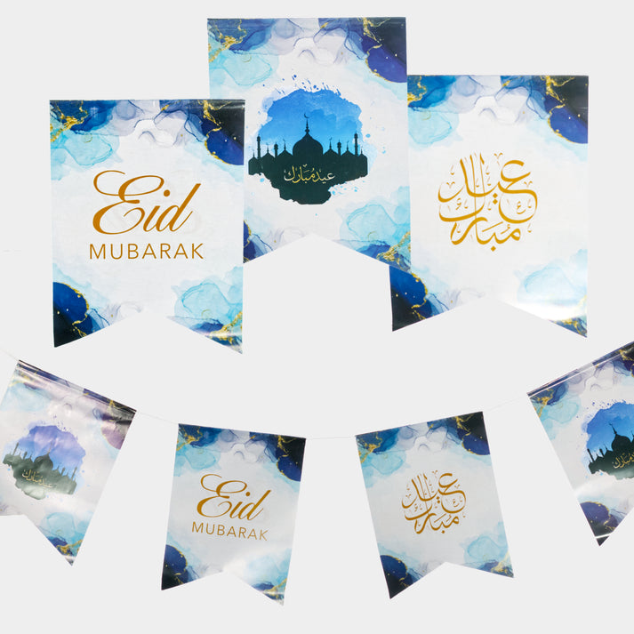 Eid Mubarak Flags - Blue Masjid – Anafiya Gifts UK